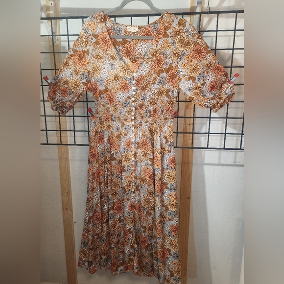talisman | Dresses | Offer 5 Autumn Floral Midi Dress Pit 24 L 5 | Poshmark